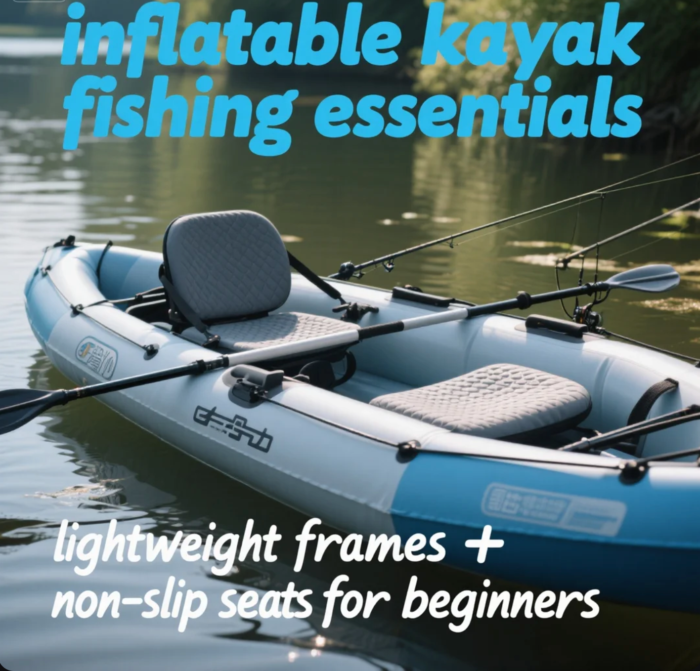 Inflatable Kayak Fishing Essentials:Lightweight Stands+Non-Slip Seats ...