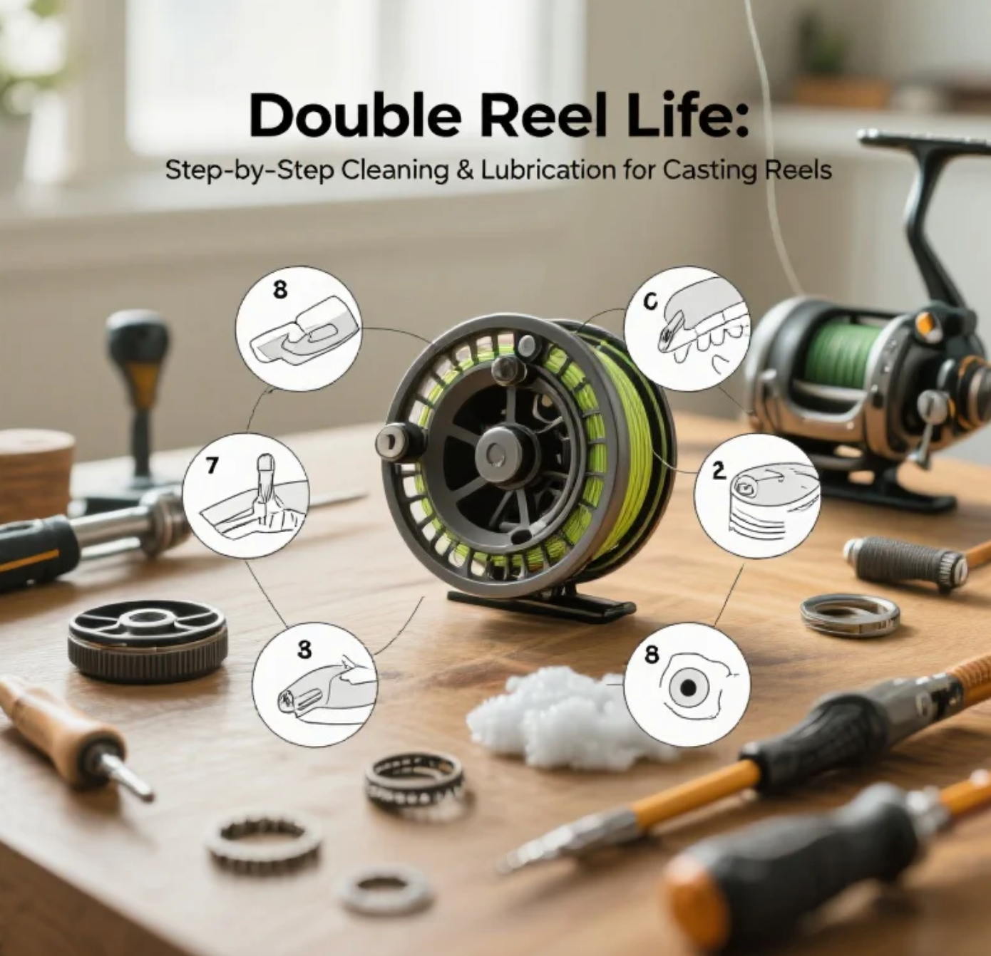 Double Reel Life: Step-by-Step Cleaning&Lubrication for Casting Reels ...